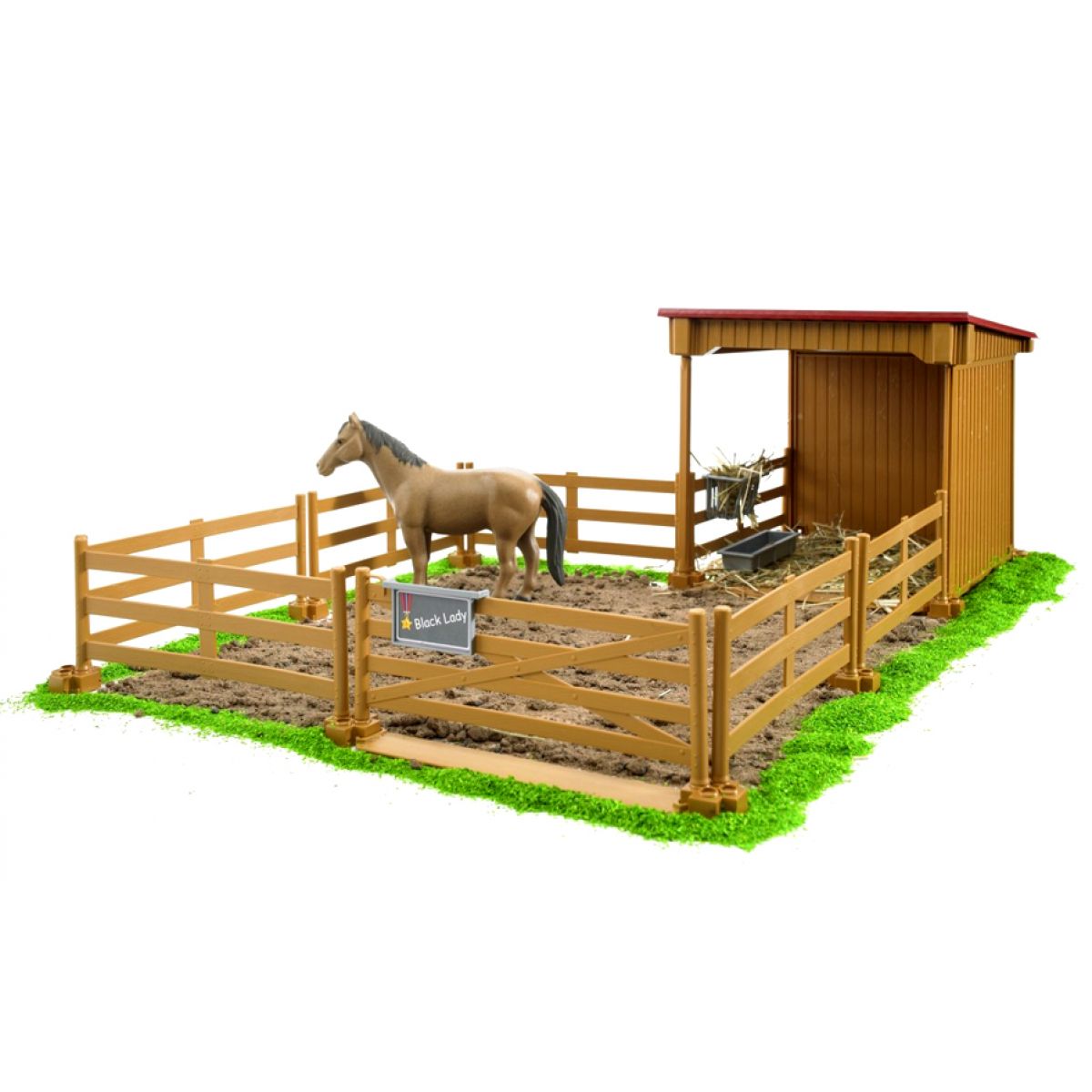 BRUDER 02411 - Ohrada s koněm + plot | 4KIDS.sk
