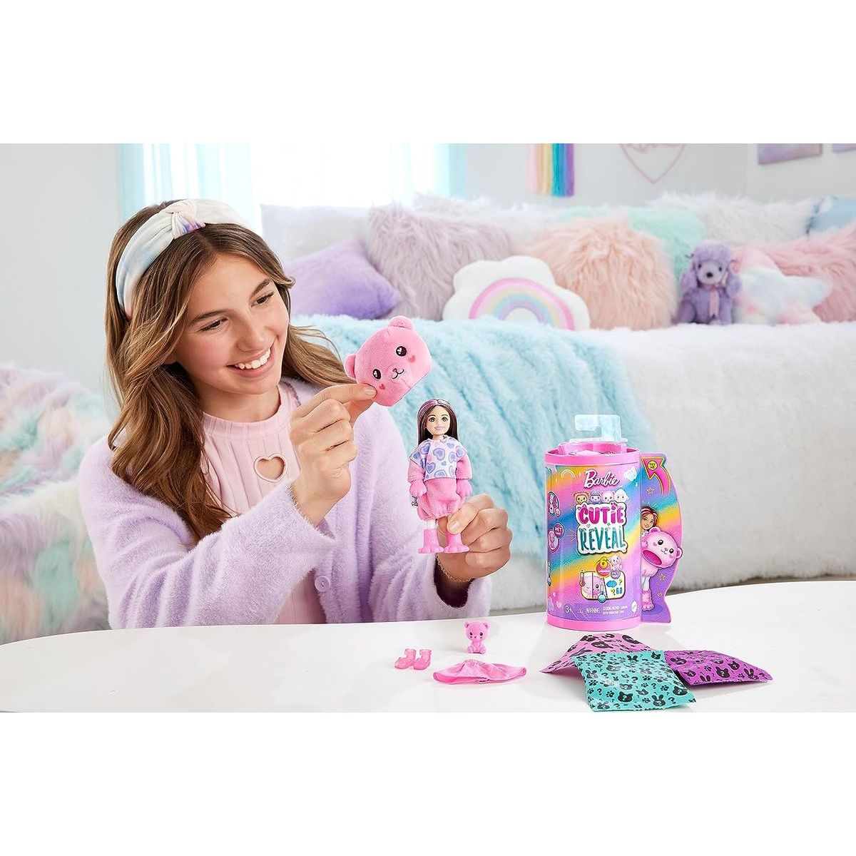 Mattel Barbie Cutie Reveal Chelsea pastelová edícia Medveď | 4KIDS.sk